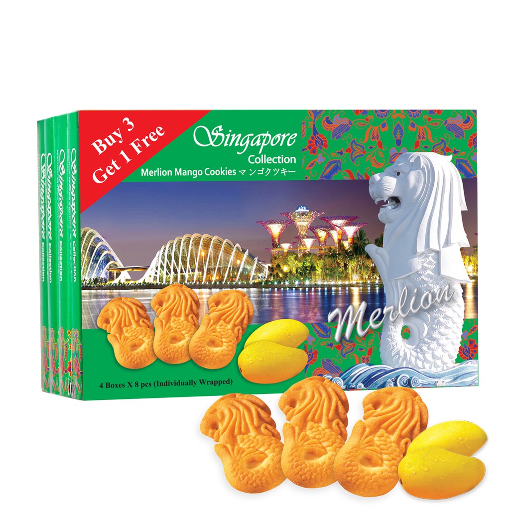 (3+1) Singapore Collection Merlion Mango Cookies 320g | Shopee Singapore