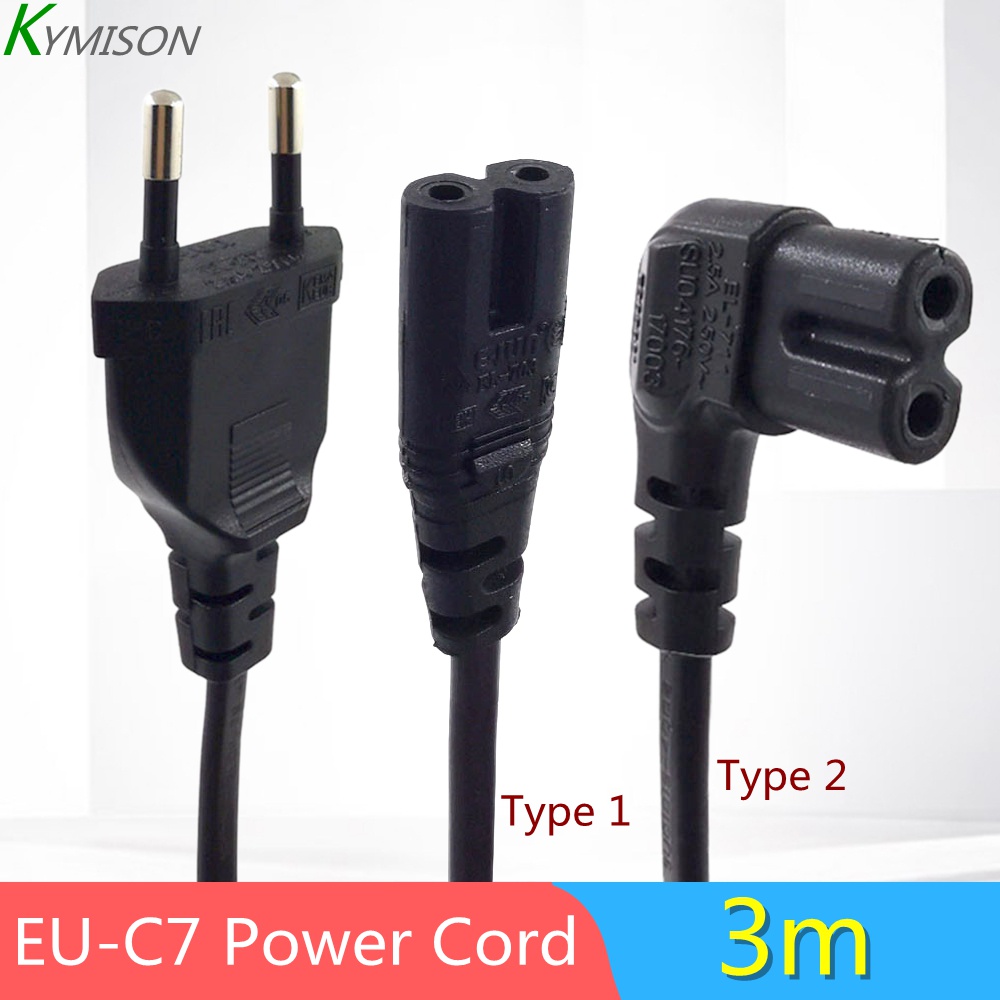 EU To IEC 320C C7 AC power cord Schuko CEE7/16 to C7 Firgure 8 Power ...