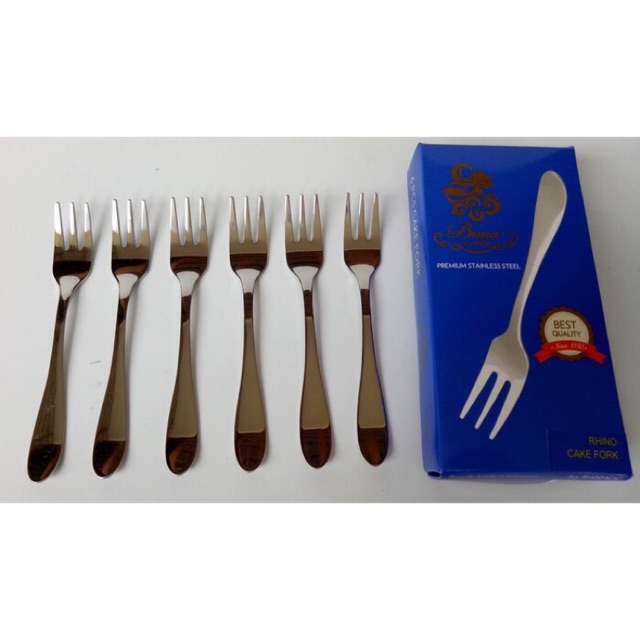 Bima Rhino 14 cm Stainless Steel Cake Fork 1 box contains 6 pieces ...