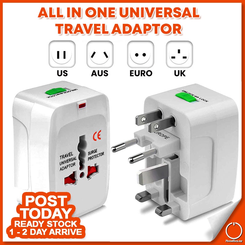 MULTIFUNCTION All In One Universal International Plug Adapter Travel World AC Power Charger ...
