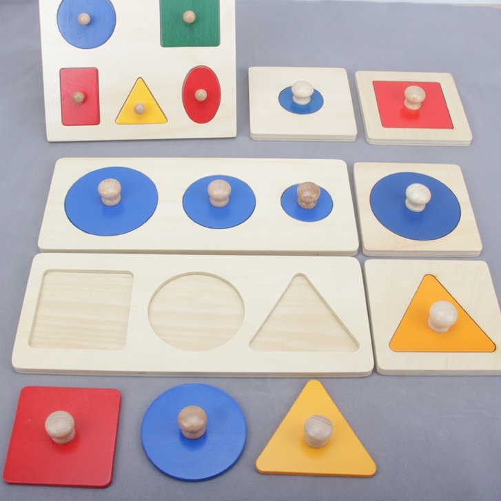 Baby Grab Board Puzzle Wooden Shape Cognition Early Childhood Education ...