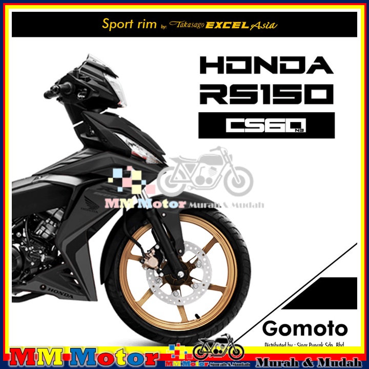 TAKASAGO EXCEL ASIA HONDA RS150 SPORT RIM CS60-N3 1.60 / 1.85 X 17 ...