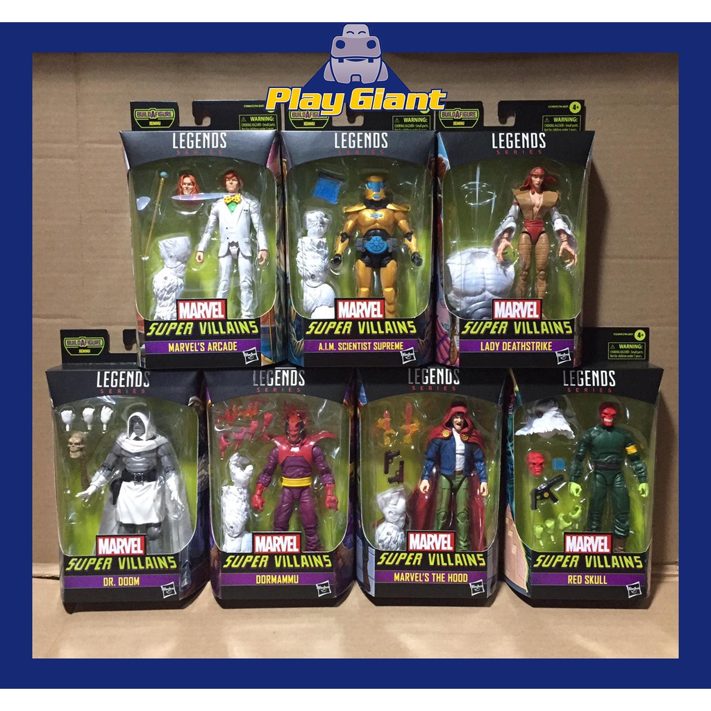 Marvel Legends Xenmu BAF Super Villains Set of 7 Dr Doom, Red Skull ...