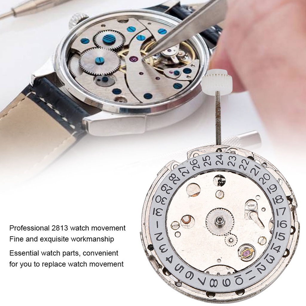 2813 Watch Movement Automatic Mechanical Replacement Part White ...
