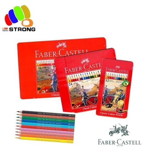 Faber-Castell Knight Classic Colour Pencils Metal Tin 12/24/36/48 ...