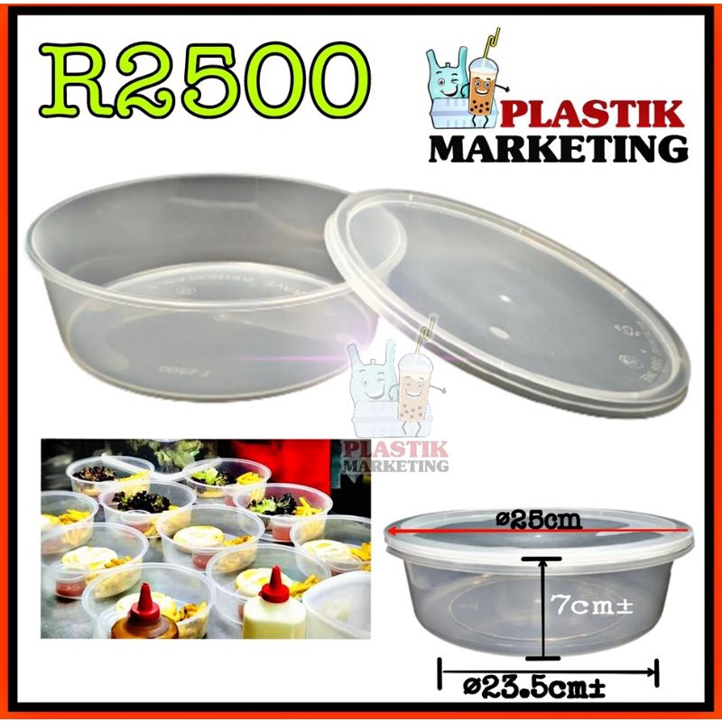 R2500 Round Disposable Plastic Food Container (30pcs+-) | Shopee Singapore
