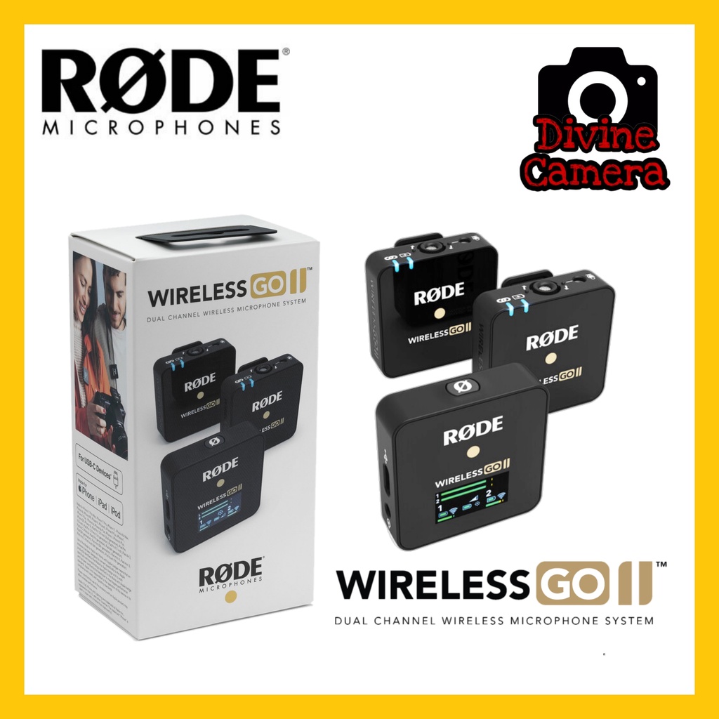 Rode Wireless GO II 2-Person Compact Digital Wireless Microphone System/Recorder (2.4 GHz, Black ...