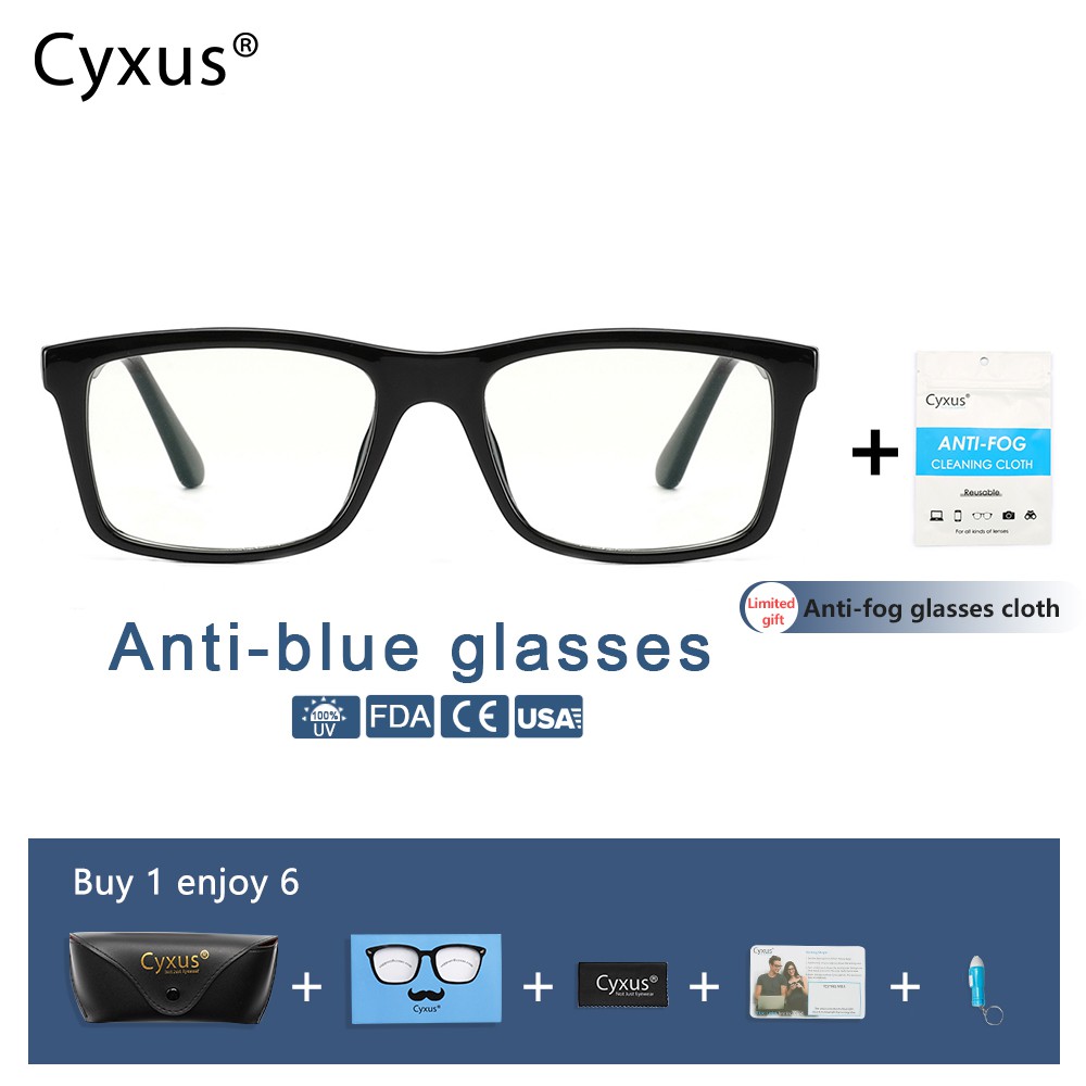 Cyxus Retangle Blue Light Blocking Glasses High Defiinition Computer ...