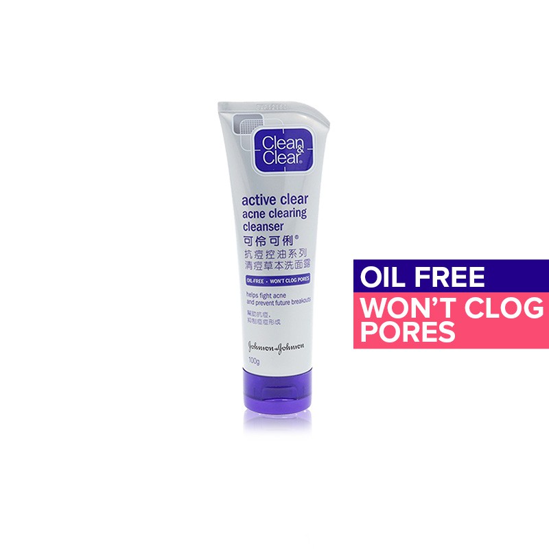 Clean & Clear Active Clear Acne Cleanser 100g | Shopee Singapore