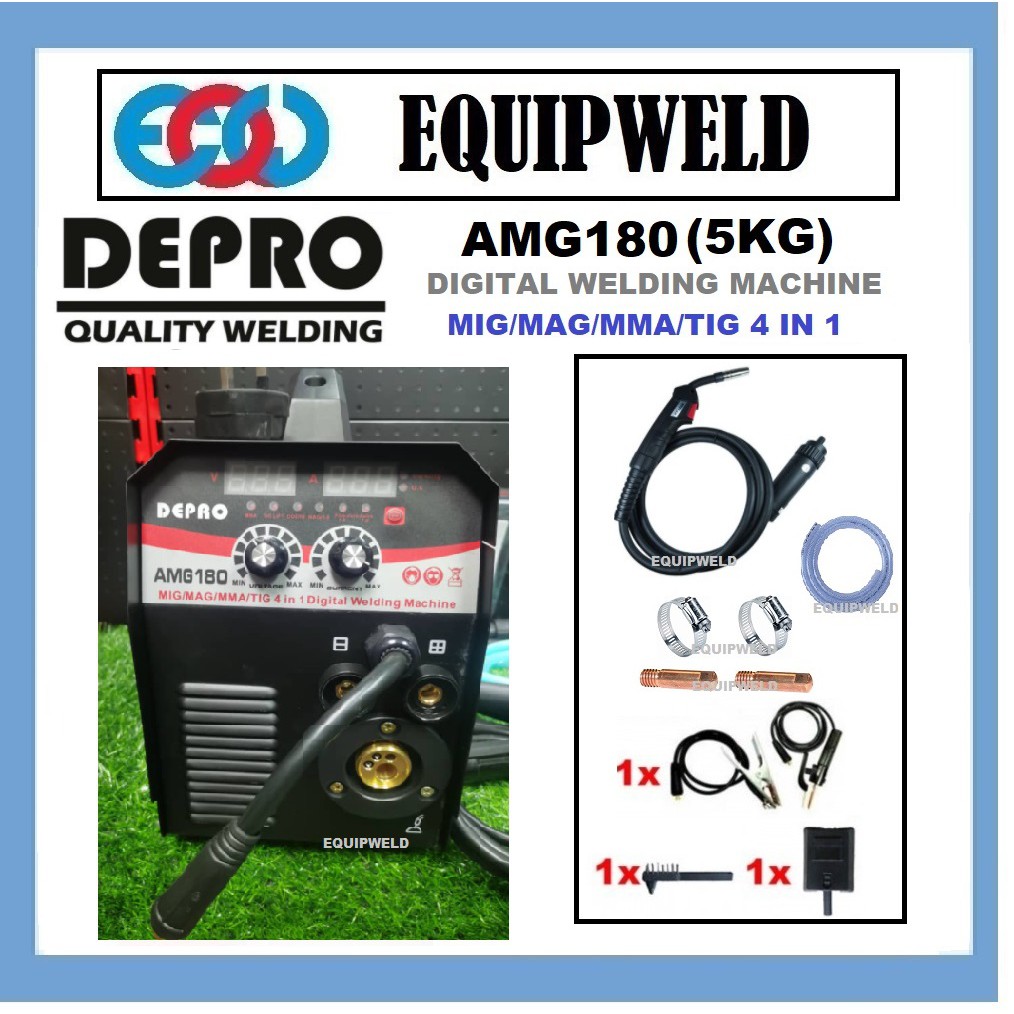 DEPRO AMG180 DIGITAL INVERTER WELDING MACHINE (180AMP) DC WELDER 5KG ...