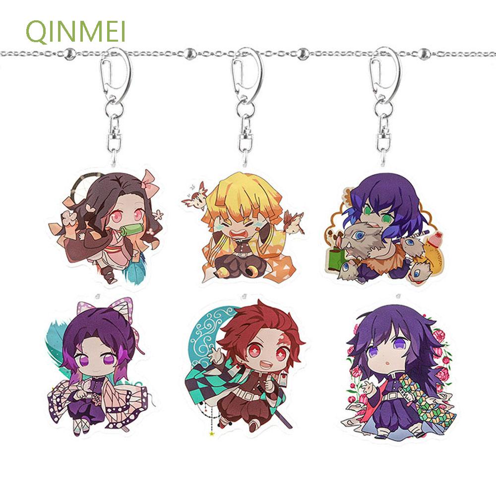 QINMEI Demon Slayer Keychain Nezuko Key Ring Animation Peripheral For ...