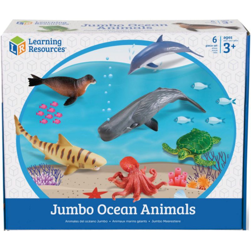Learning Resources Jumbo Ocean Sea Animals Sensory Play Figures Theme ...