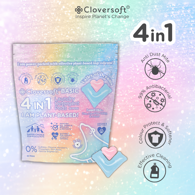 Cloversoft 4 in 1 Basic Laundry Capsules Valley of Dreams (25 Pods ...