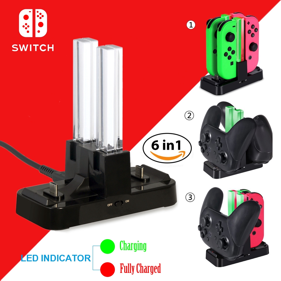 Nintendo Switch NS Joy-Con & Dual Pro Controller Charger Nintendos USB ...