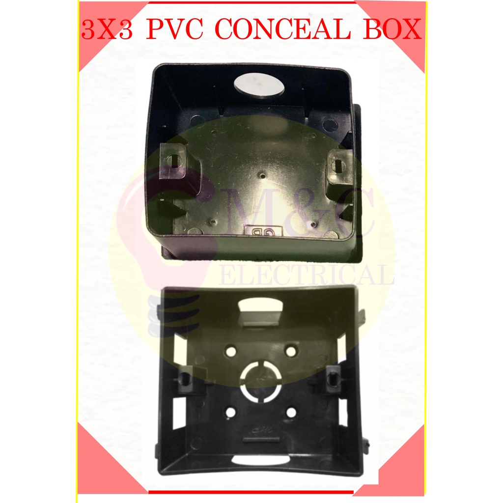 3x3 Conceal Box -Joint / 3x3 PVC Black Box / Single Conceal Base ...
