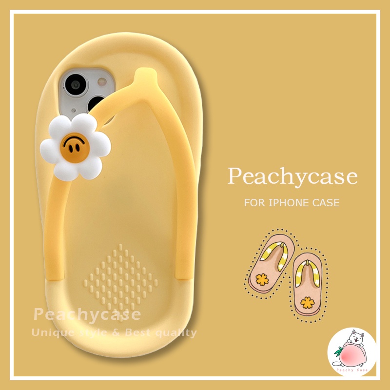 Cute Slipper Flip-Flops Silicone Phone Case for iPhone 16 15 14 13 Mini ...
