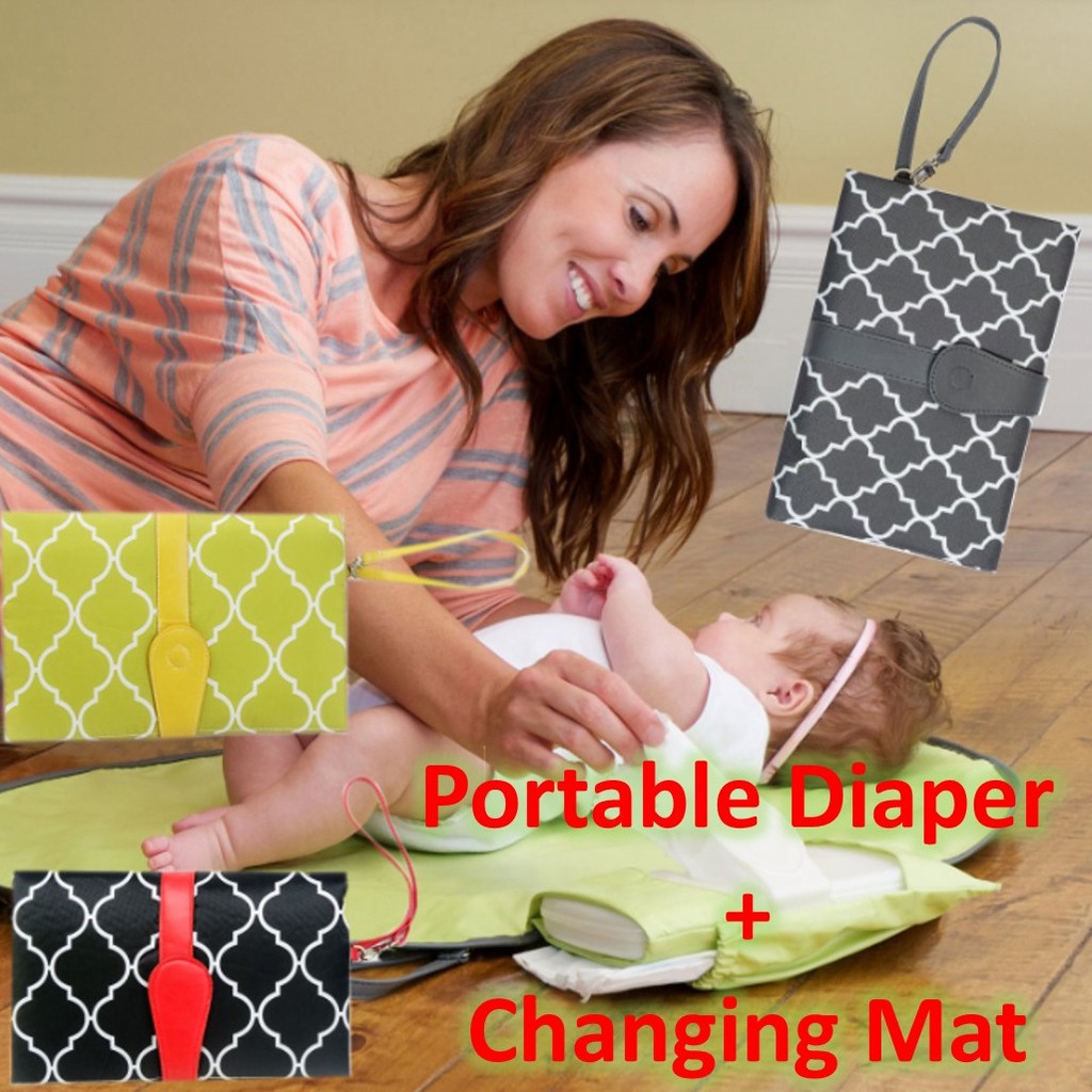 💖 Baby Diaper Changing Mat 💖 Changing Pad Diaper Clutch 💖 Portable ...
