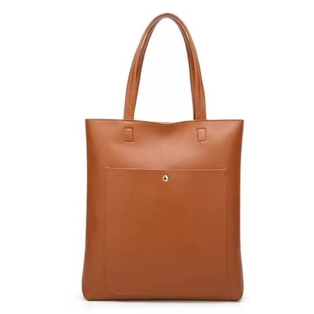 MERAH Semi-leather tote bag black white gray dark red maroon brown pink ...
