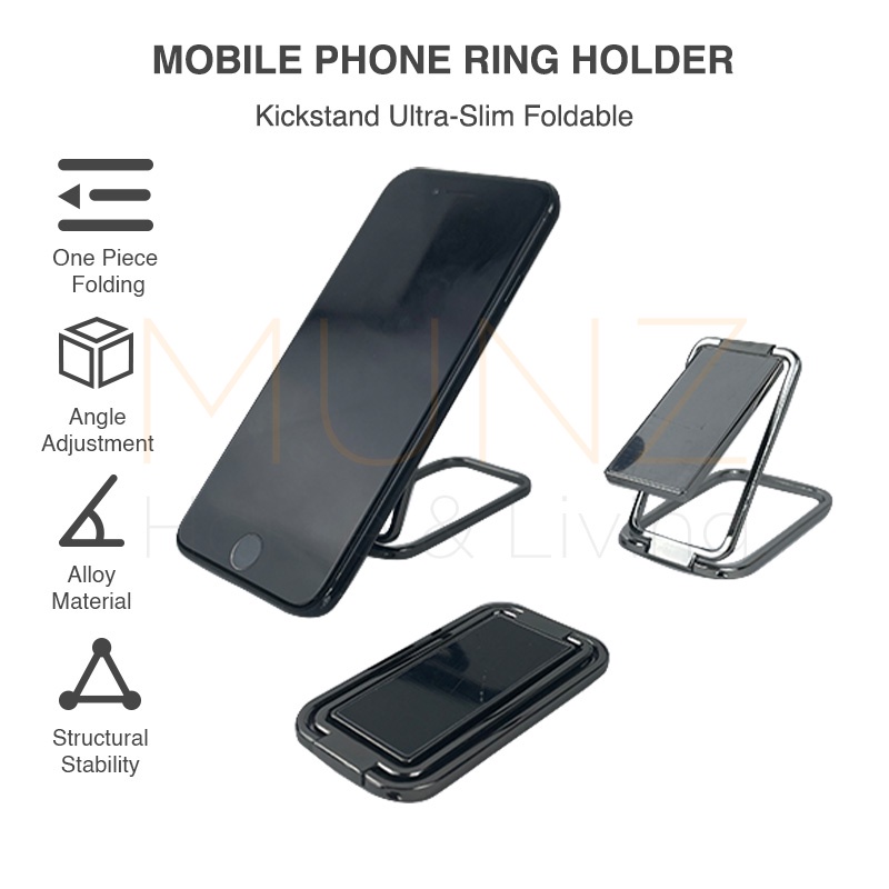 Mobile Phone Ring Holder Kickstand | Ultra-Slim foldable Ring Stand ...
