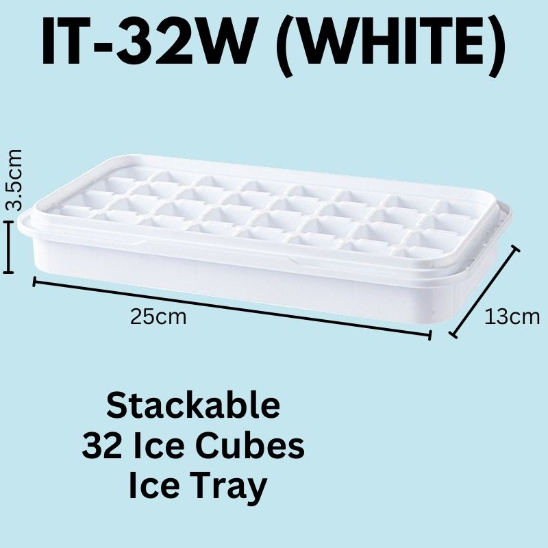 Stackable Ice Cube Maker Tray (36 cubes) with Quick Release design and ...