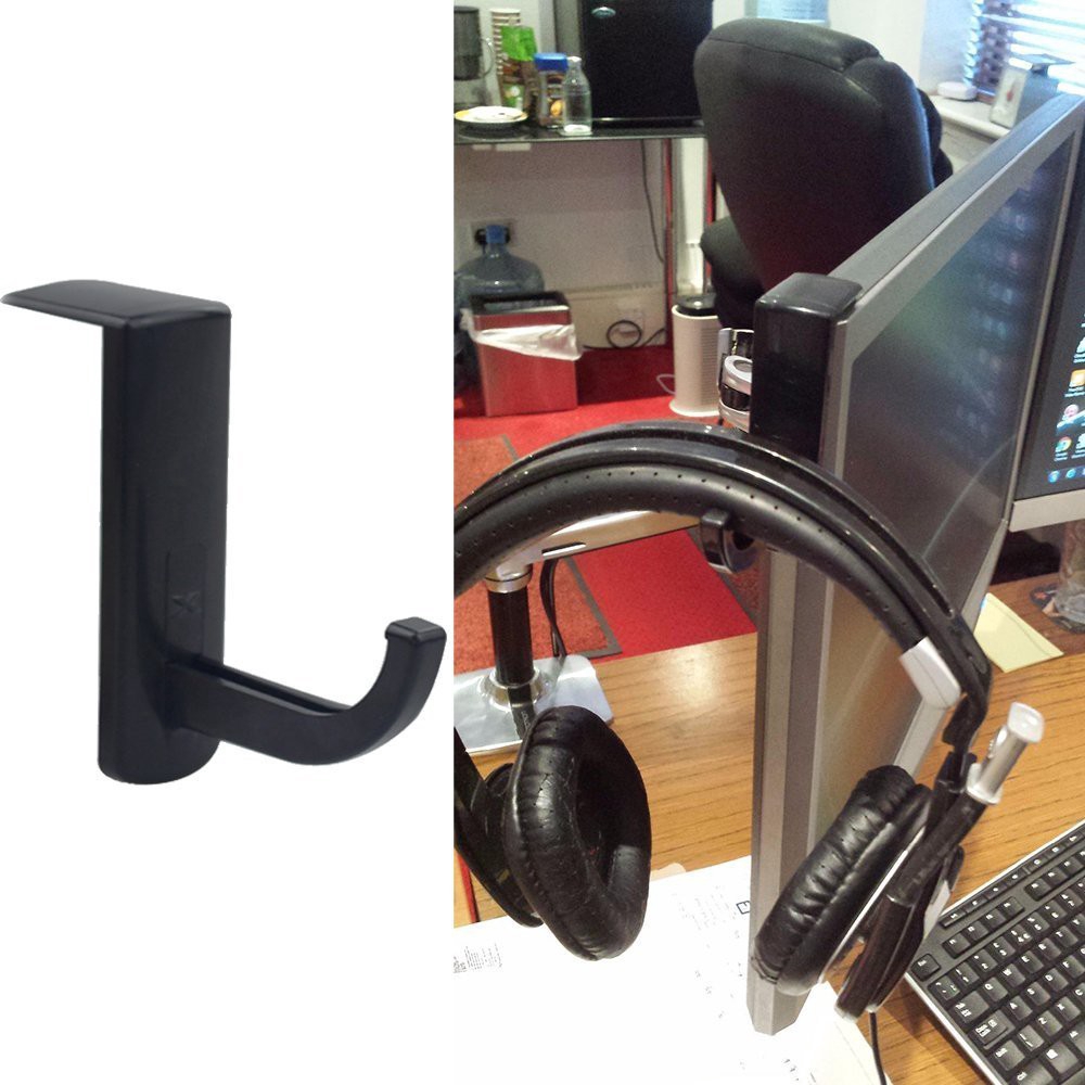 2 Pieces Black Headphone Headset Hanger Monitor Stand Holder Headset ...