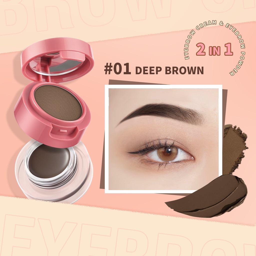 PINKFLASH 2-in-1 eyebrow cream & powder gel pomade Eyeliner Waterproof ...