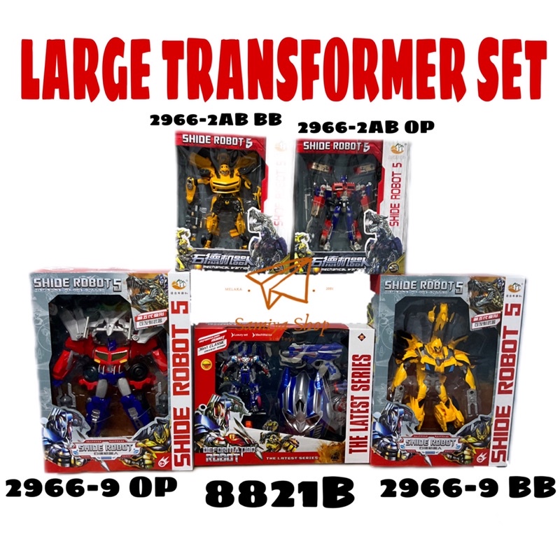Large Transformer Robot Toy Set Optimus Prime Bumblebee | Shopee Singapore