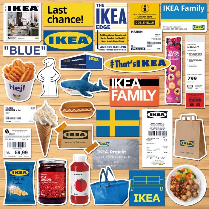 40 PCS IKEA Style Stickers Pack for On The Laptop Fridge Phone ...