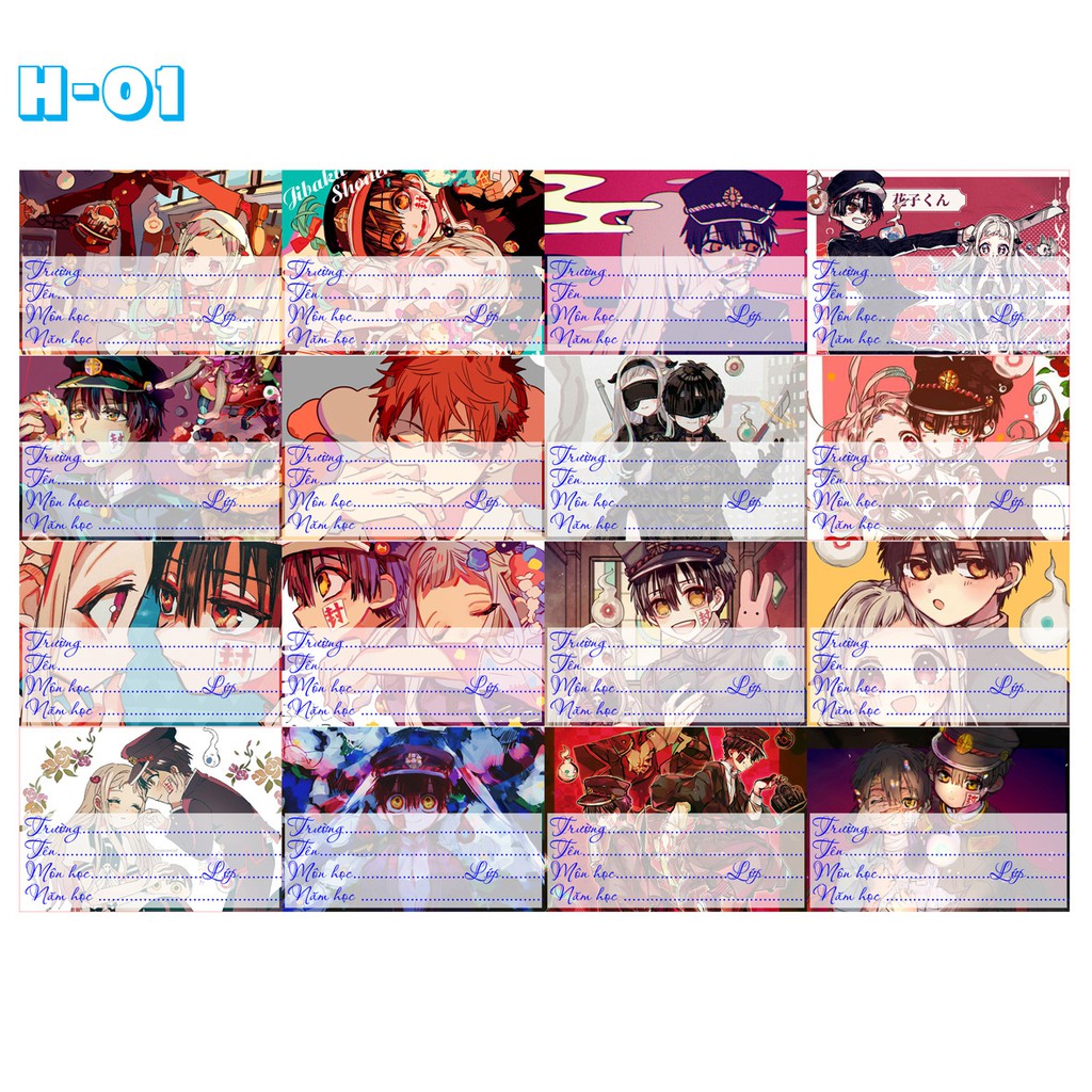 Anime Notebook Labels Jinbaku Shounen Hanako-Kun - The Devil in the ...