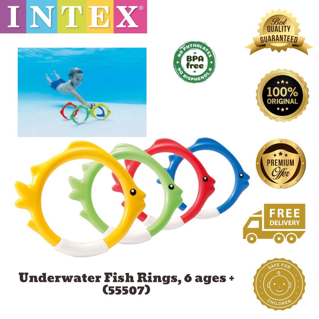 55507 INTEX Underwater Fish Rings Set | Shopee Singapore