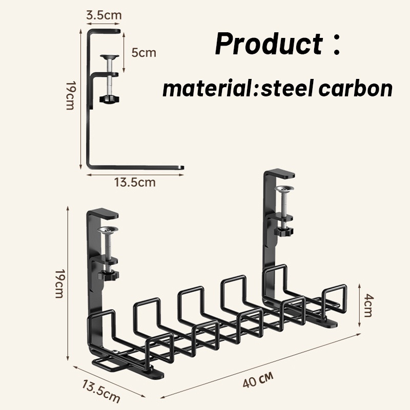 🇸🇬 [READY STOCK] 40/58CM Under Desk Cable Management Under table tray ...