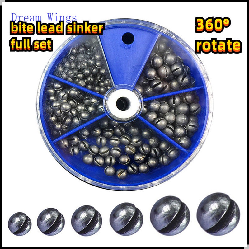 【Stock】0.2g-2g Fishing Sinker suit Open type Fast lead Pure Lead ...