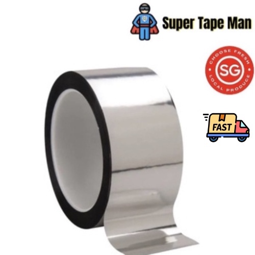 Silver Tape x 66m High quality, shiny, smooth and sticky. | Shopee ...