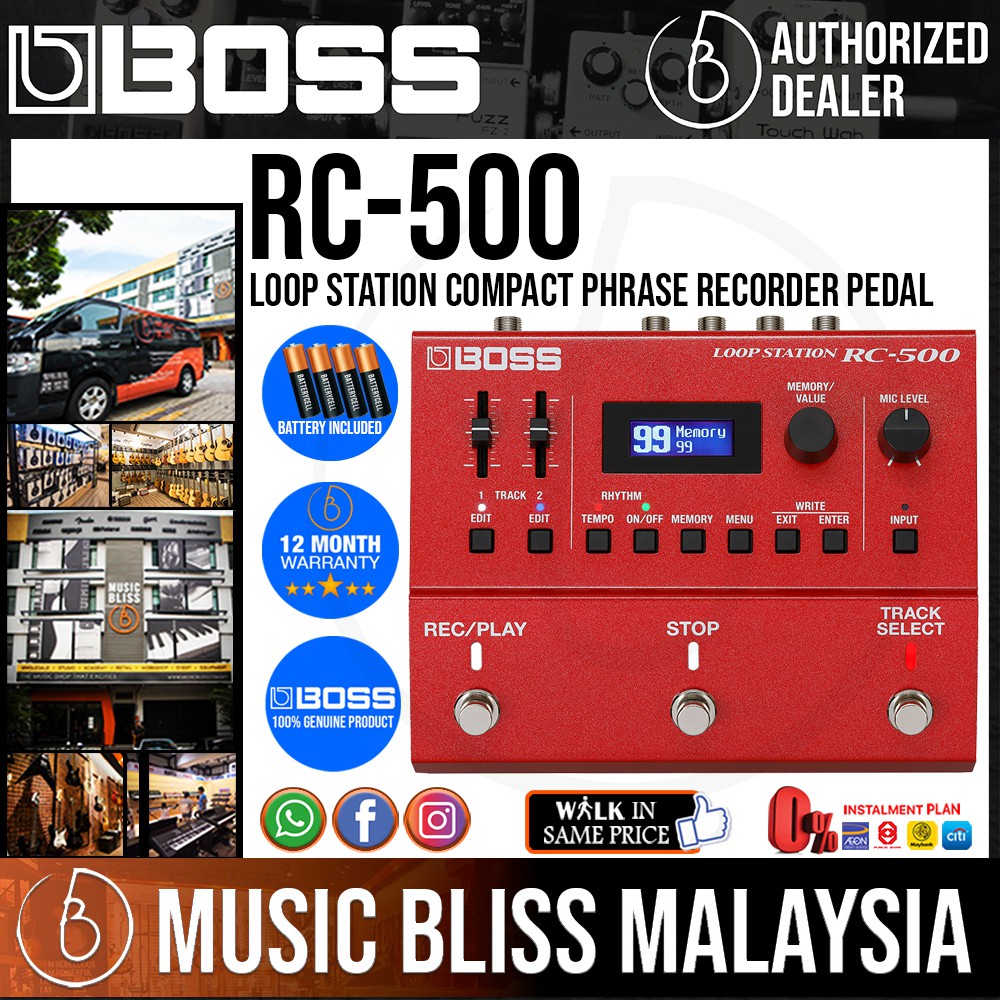 Boss RC-500 Loop Station Compact Phrase Recorder Pedal (RC500) | Shopee ...