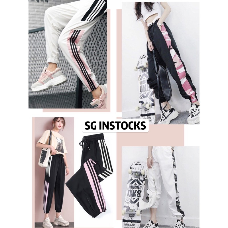 (SG INSTOCKS) LADIES KOREAN STYLE JOGGING/ TRACK PANTS FOR SPORTS AND ...