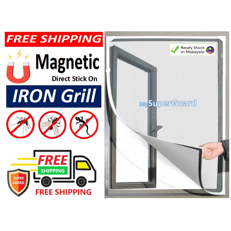 IRON PACKAGE Magnetic Mosquito Net For Iron Grille Magnet Insect Screen ...