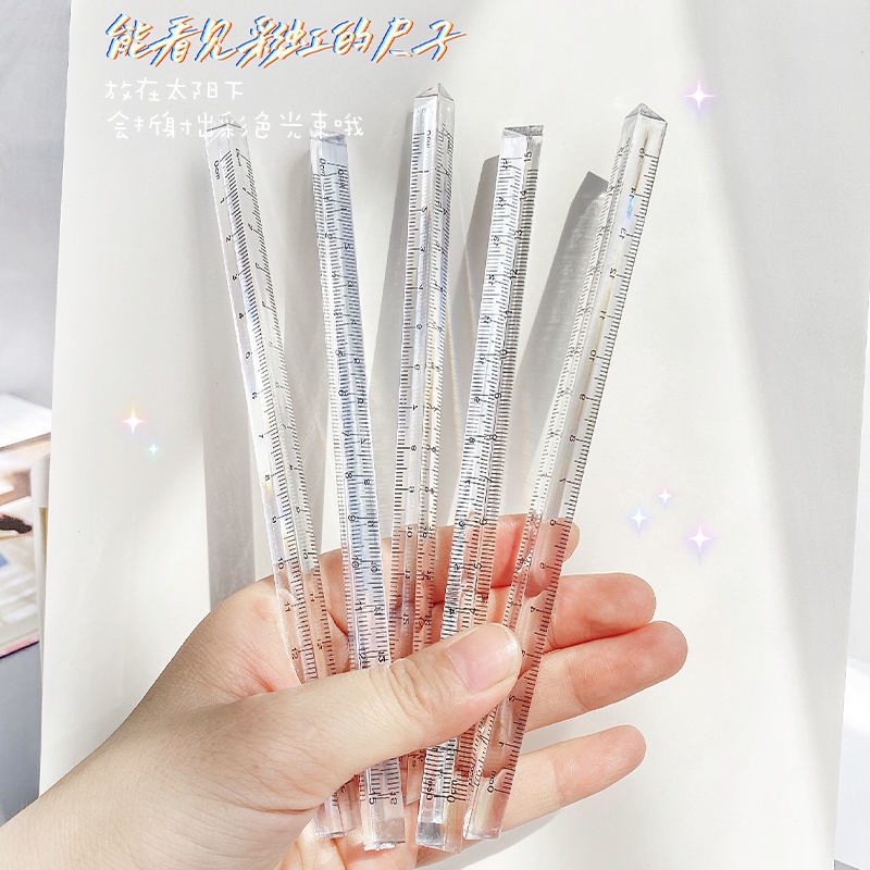 【Ready Stock】Inklink 15cm Simple Crystal Rulers Transparent Measuring ...