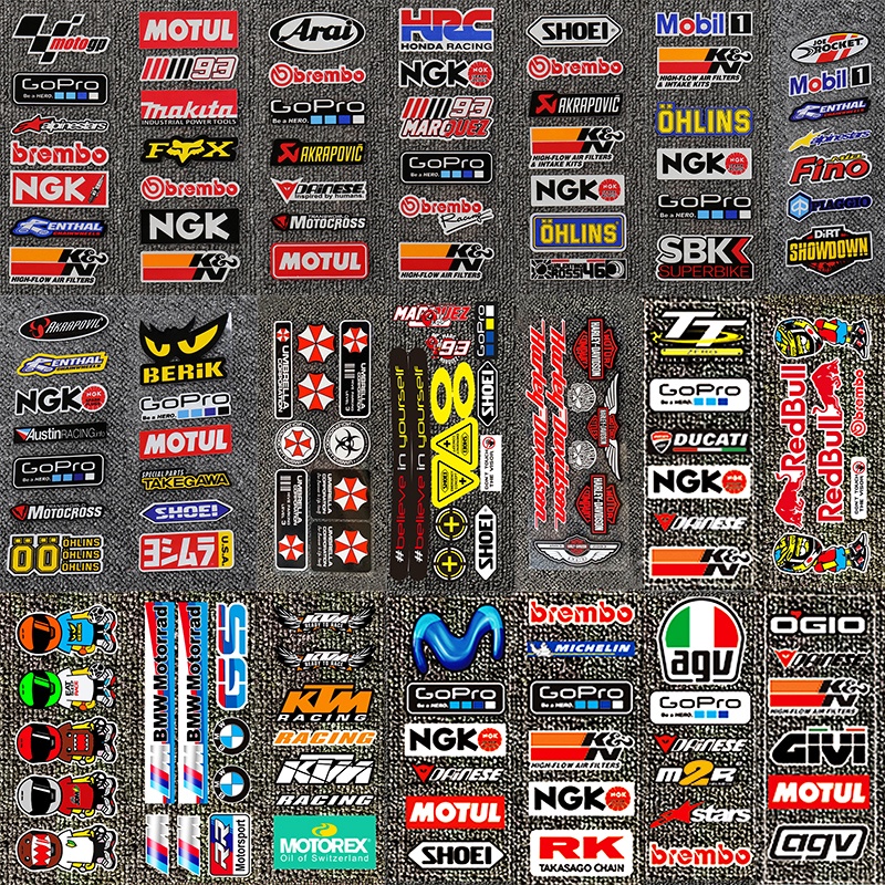 Original Racing Sponsor Sticker Motorcycle Helmet Decal Waterproof Car ...