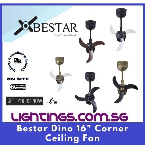 Bestar Dino 16″ Corner Ceiling Fan | Shopee Singapore
