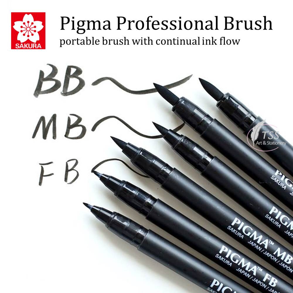SAKURA Calligraphy Pigma Brush Pen Fine / Medium / Bold - Sketch Drawing & Brush writing ...