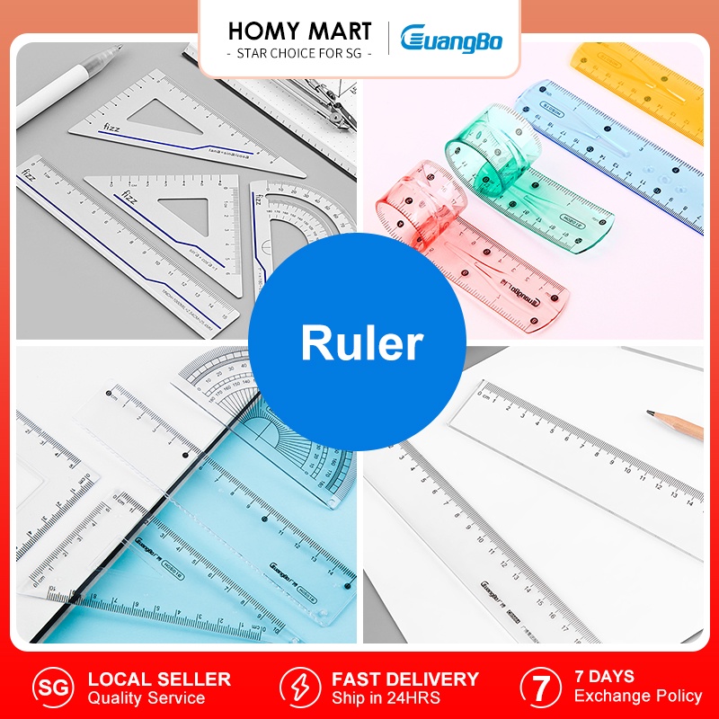 GuangBo Ruler Set Including 15cm Ruler, Isosceles Triangle ruler ...