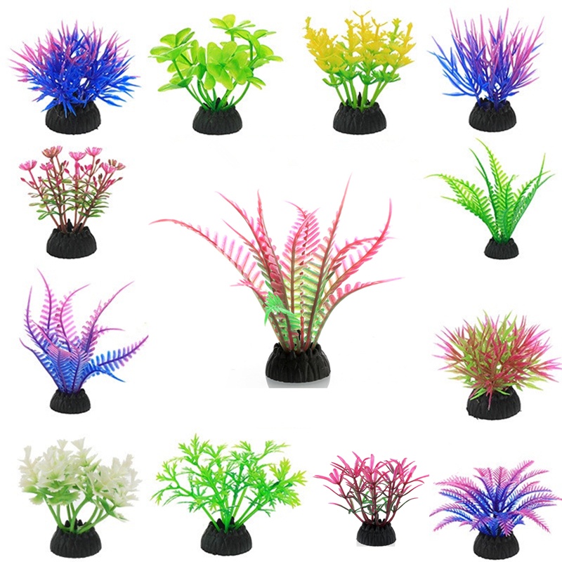 4-8cm Plastic Artificial Aquarium Plant Decoration Underwater Grass ...
