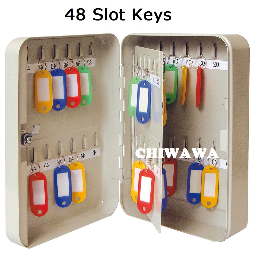 48 Keys Organizer Metal Box Lockable Security Key Cabinet / Storage Box ...