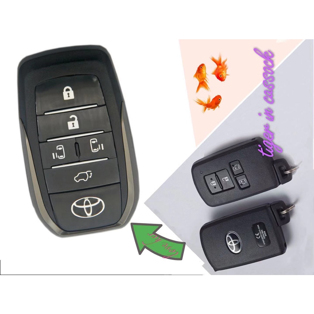 Toyota modified ALPARD style smart key casing to upgrade Toyota ALPHARD ...