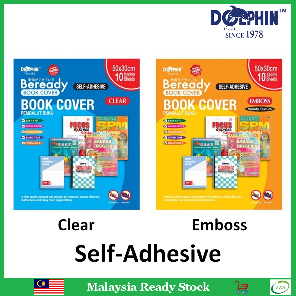 Dolphin Self Adhesive Book Cover Wrapper Pembalut Buku 10 sheets (3 ...