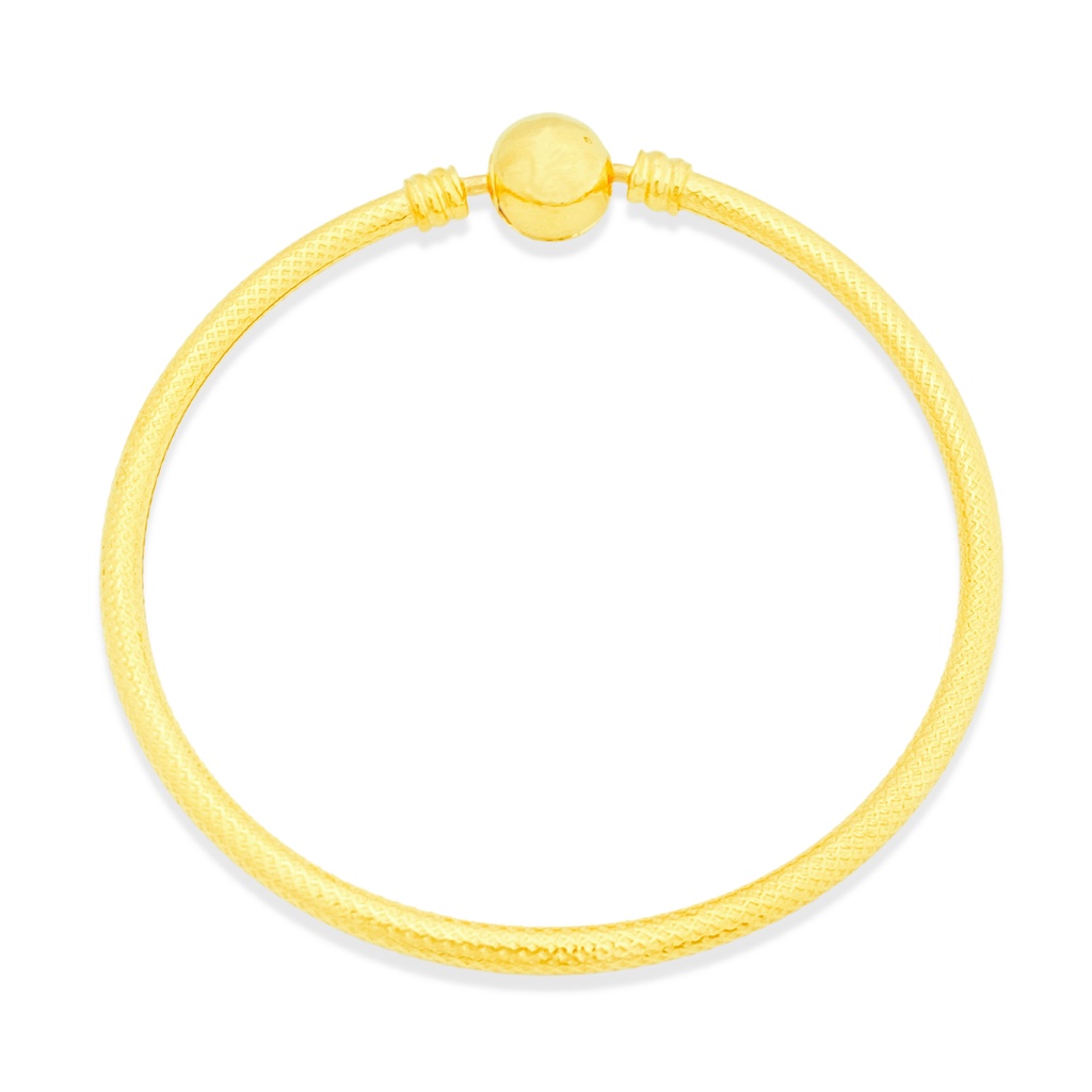 Top Cash Jewellery 916 Gold Circle Charm Bangle with Body Design ...