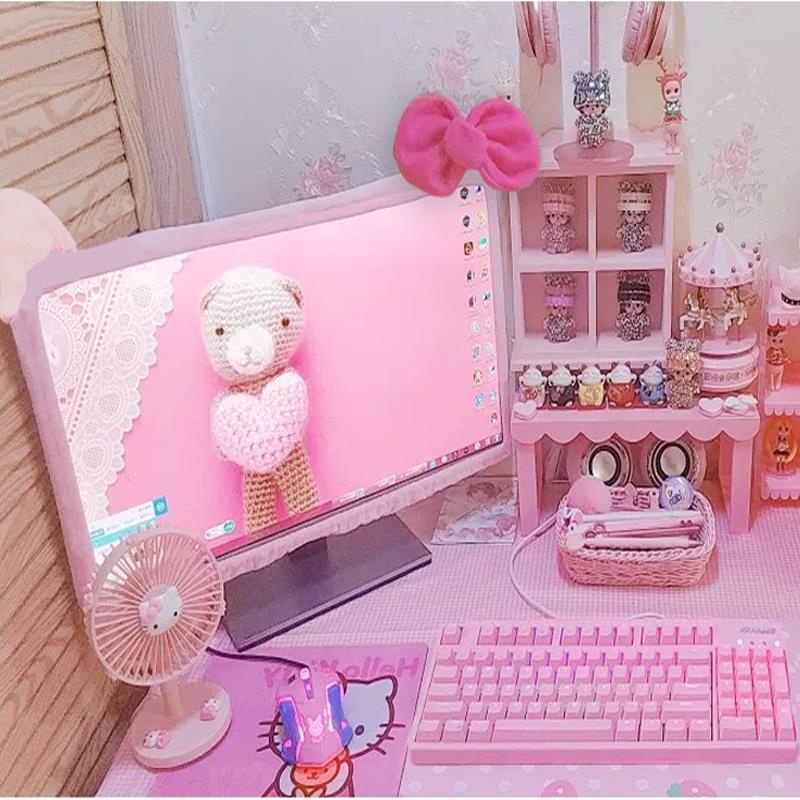 hello kitty cute cartoon notebook desktop computer 14-32 inch dust ...