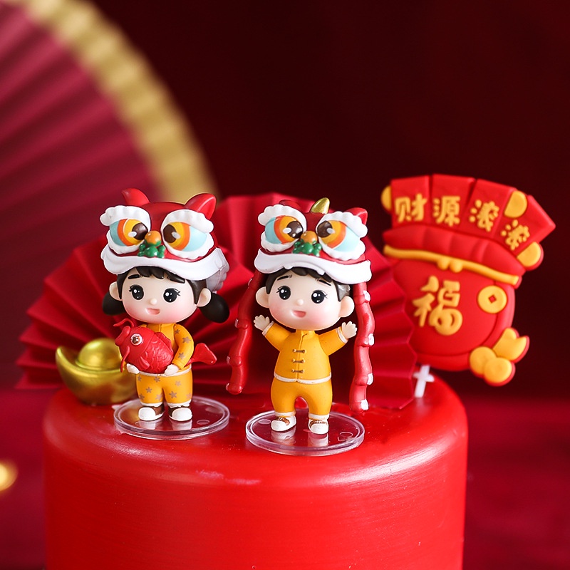 Chinese Style Cake Topper Decoration CNY Cake Decoration baby Kids ...