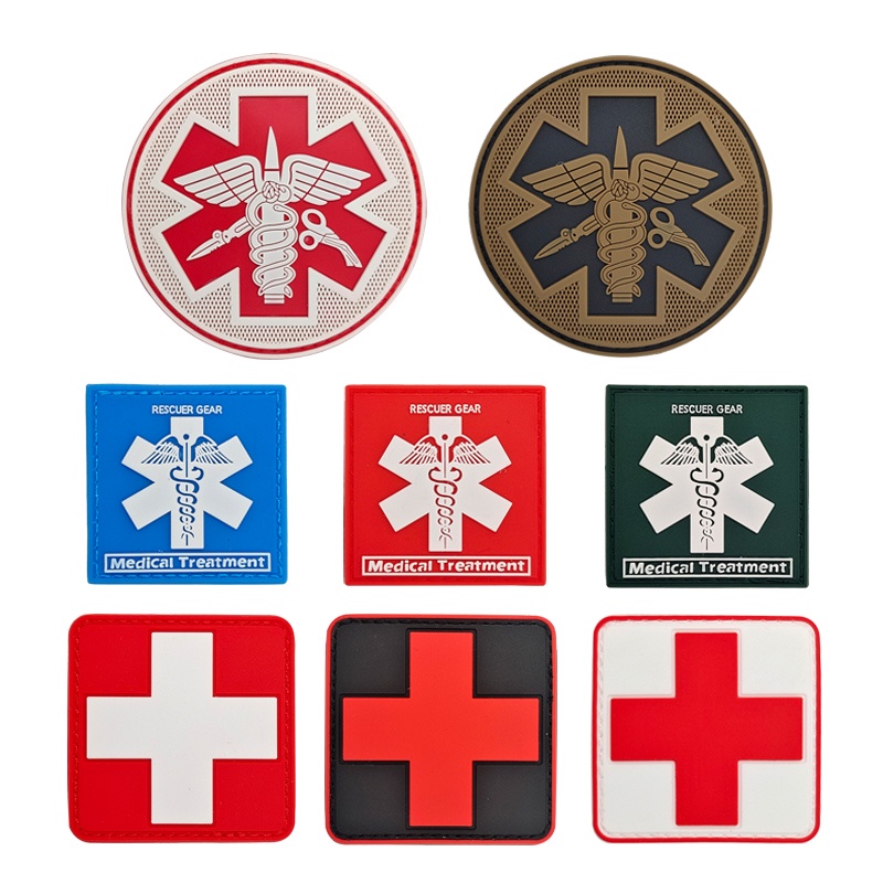 PVC Cross Badge Medical Emergency Patch Tactical Rescue Battlefield ...
