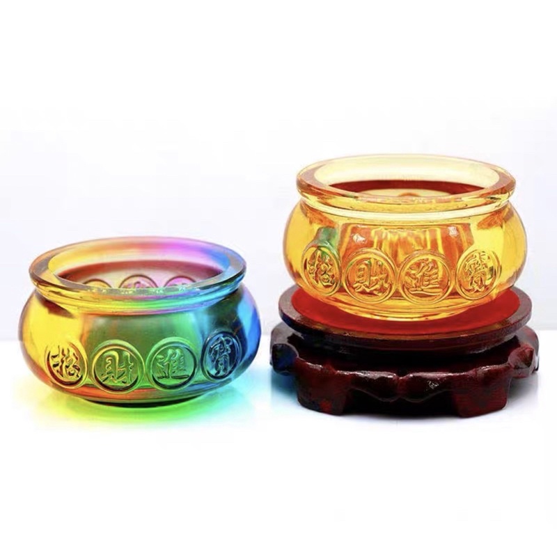 🇸🇬Local Stock Lucky Fengshui Liuli 琉璃 fortune treasure bowl ingot yuan ...